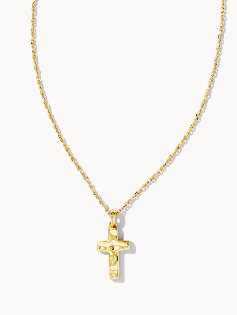 Kendra Scott Cross Pendant Necklace - Gold Metal – The English Rose ...